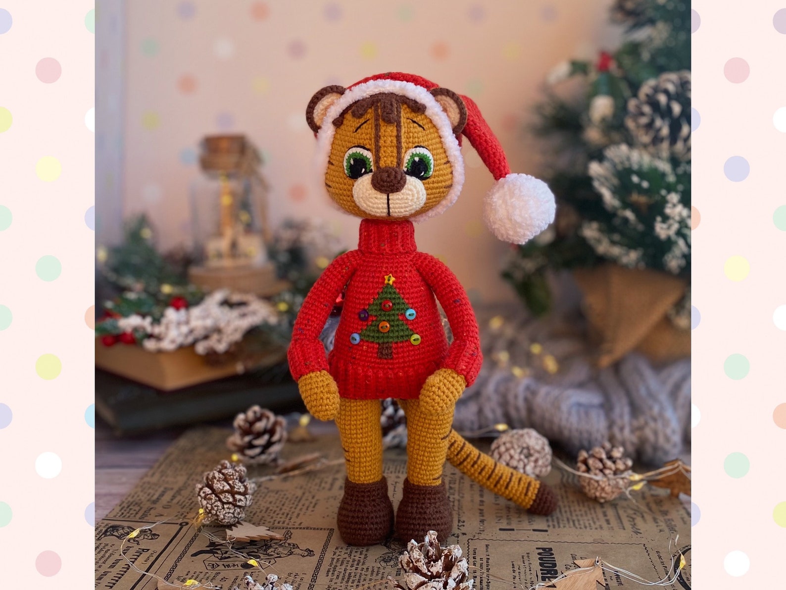 Crochet Pattern Doll Christmas Tiger. Amigurumi Pattern Tiger. - Etsy