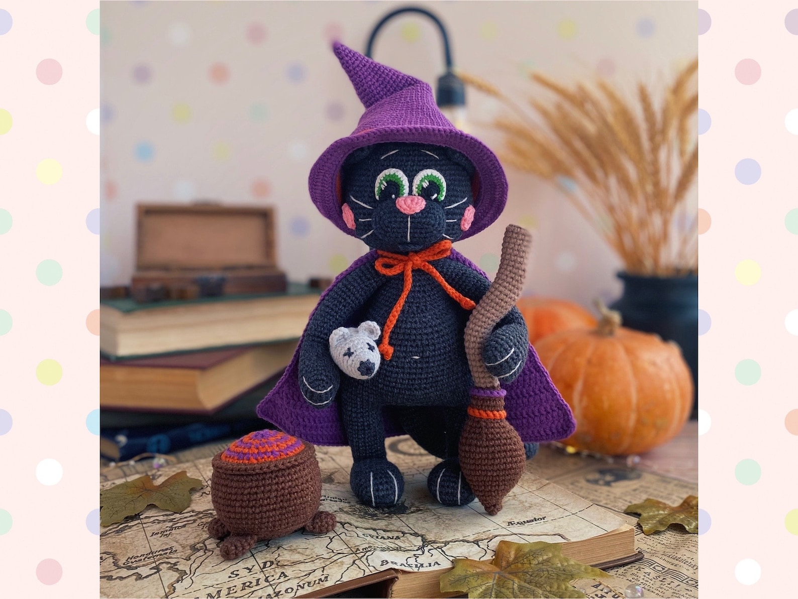 Crochet Pattern Doll Wizard Black CAT. TUTORIAL Cat in English in PDF ...