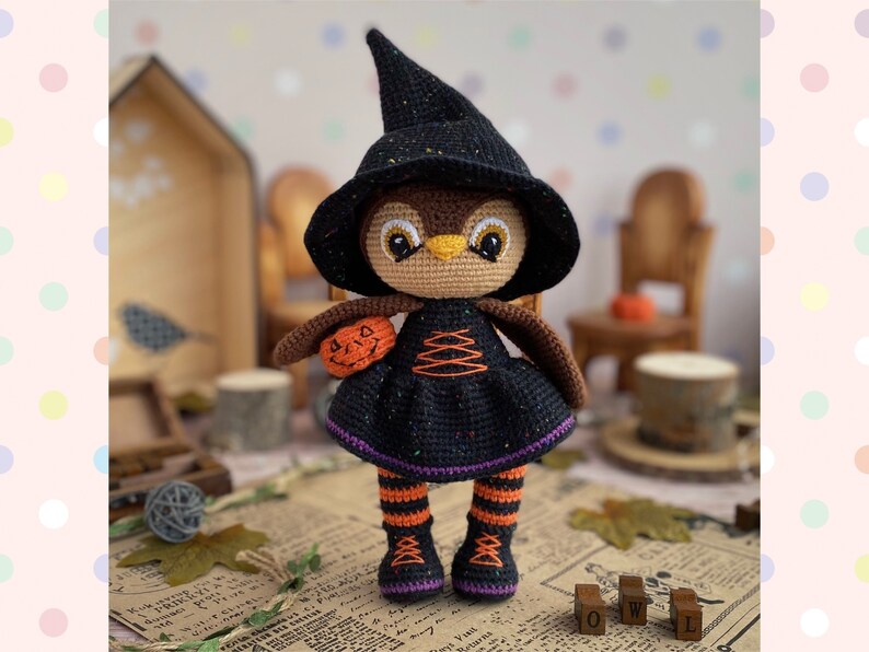 Crochet Pattern Doll Witch Owl. TUTORIAL Doll Owl in English in PDF ...