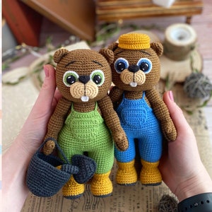 Crochet Pattern Doll Beaver Builder. Tutorial Beaver in English in PDF ...