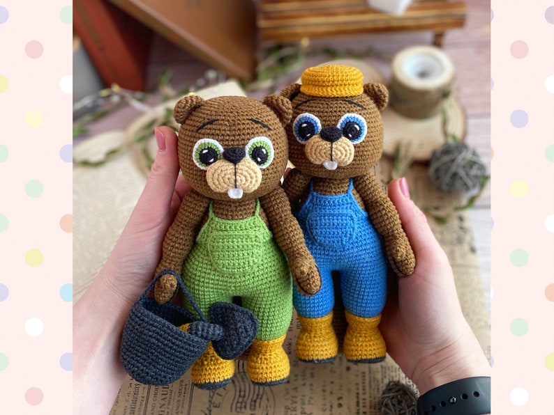 Crochet Pattern Doll Beaver Builder. Tutorial Beaver in - Etsy