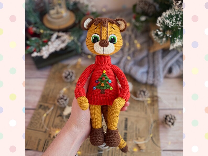 Crochet Pattern Doll Christmas Tiger. Amigurumi Pattern Tiger. TUTORIAL ...