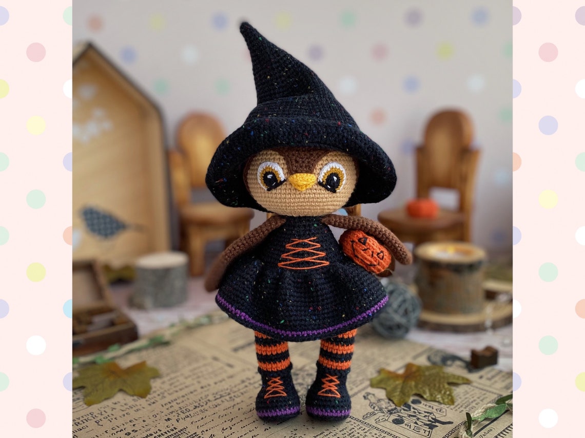 Crochet Pattern Doll Witch Owl. TUTORIAL Doll Owl in English - Etsy