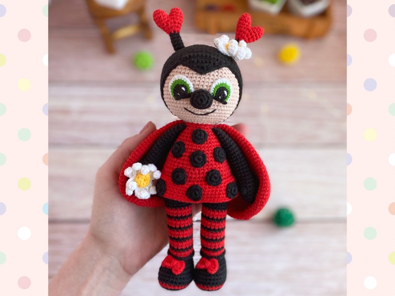 Crochet Pattern Doll Ladybug. Tutorial Ladybug in English in PDF ...