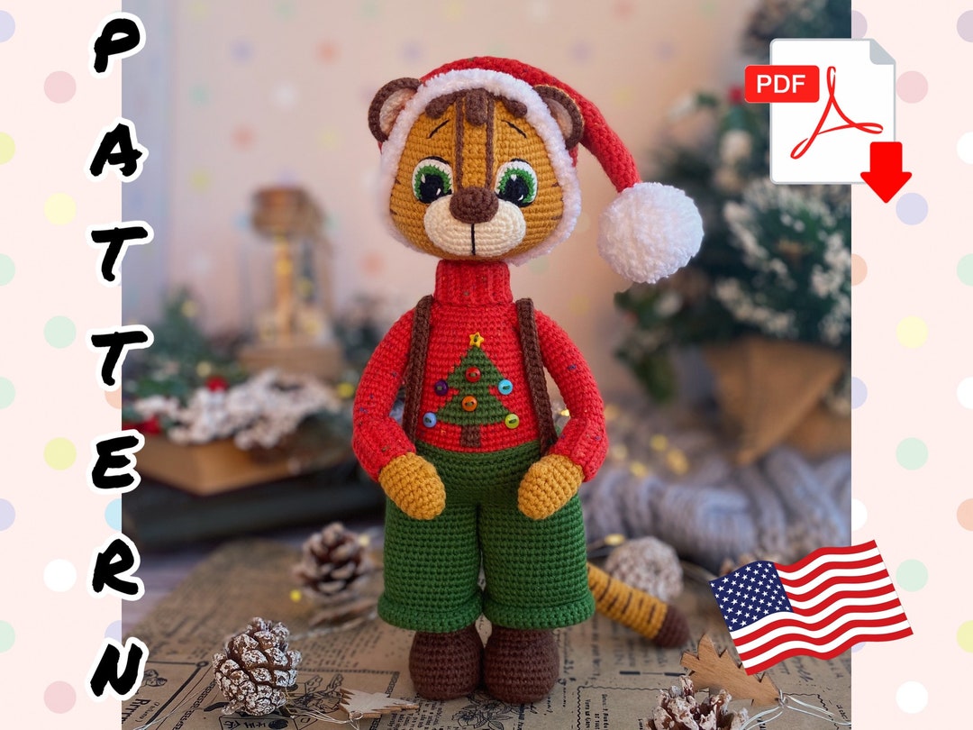 Crochet Pattern Doll Christmas Tiger. Amigurumi Pattern Tiger. TUTORIAL ...