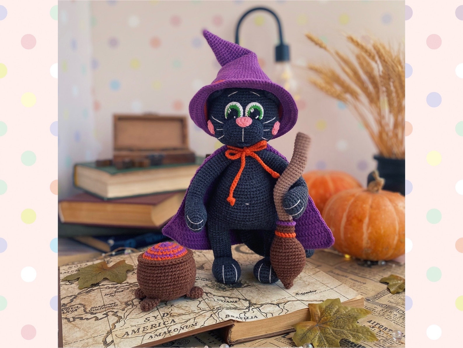 Crochet Pattern Doll Wizard Black CAT. TUTORIAL Cat in English in PDF ...