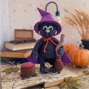 Crochet Pattern Doll Wizard Black CAT. TUTORIAL Cat in English in PDF ...