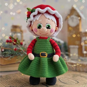 Crochet Pattern Doll Mrs. Santa Claus. TUTORIAL Doll Mrs. Claus in ...