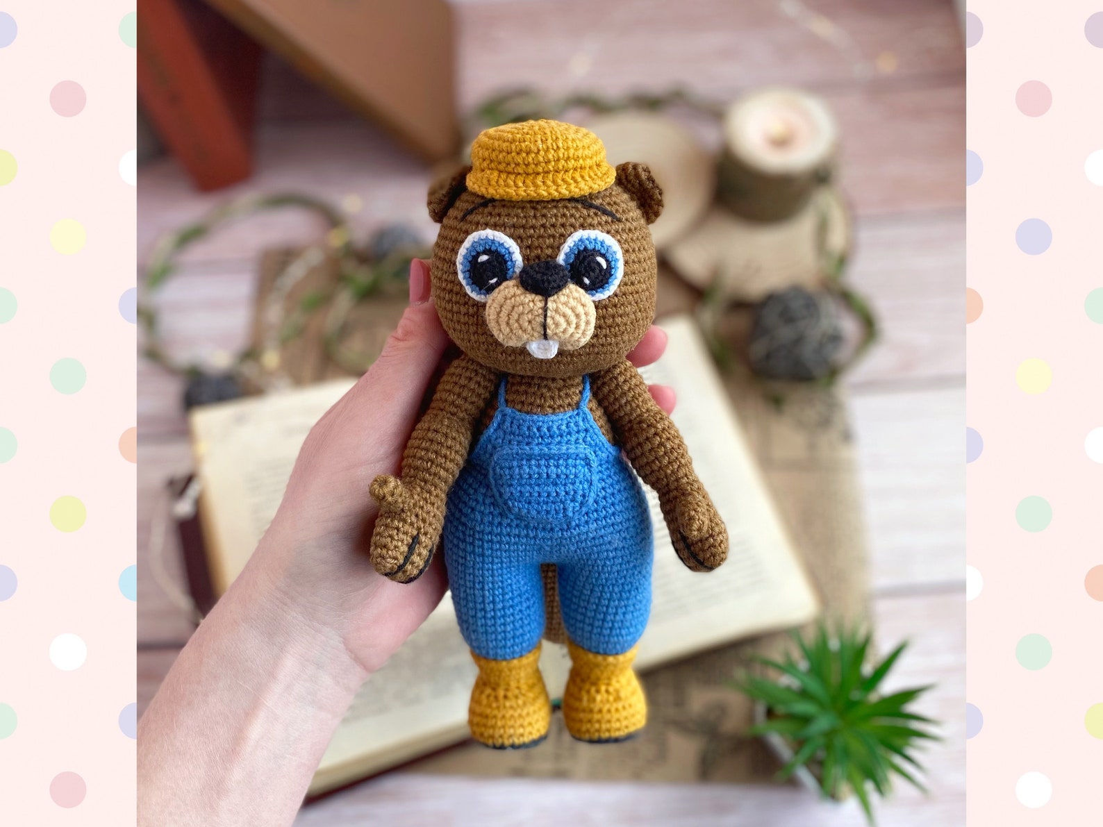 Crochet Pattern Doll Beaver Builder. Tutorial Beaver in English in PDF ...