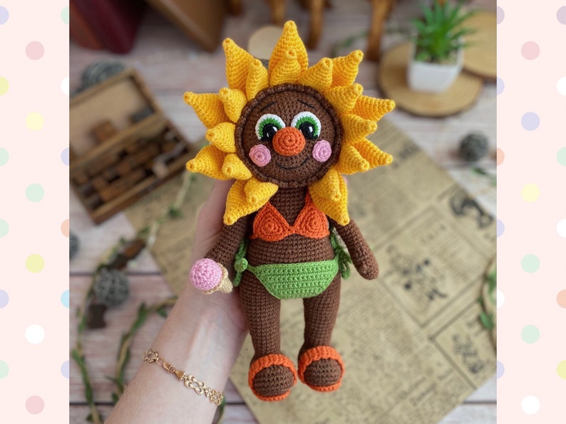 Crochet Pattern Doll Sunflower. TUTORIAL Doll Sunflower in - Etsy