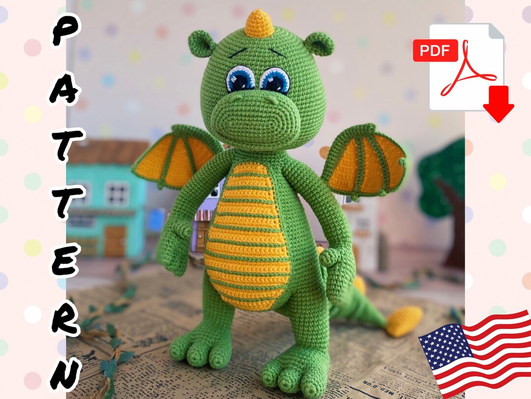 Crochet Pattern Doll Dragon. TUTORIAL Dragon in English in PDF ...