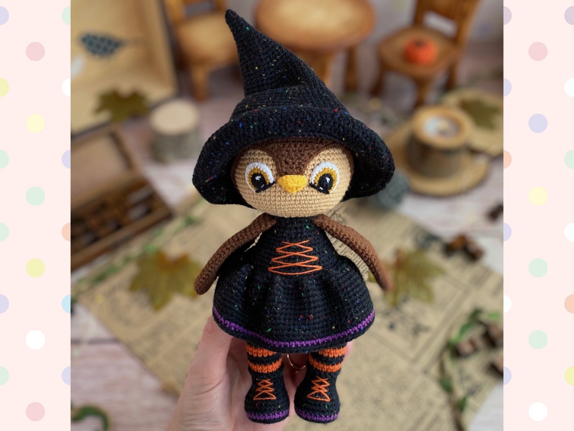 Crochet Pattern Doll Witch Owl. TUTORIAL Doll Owl in English - Etsy