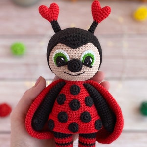 Crochet Pattern Doll Ladybug. Tutorial Ladybug in English in PDF ...