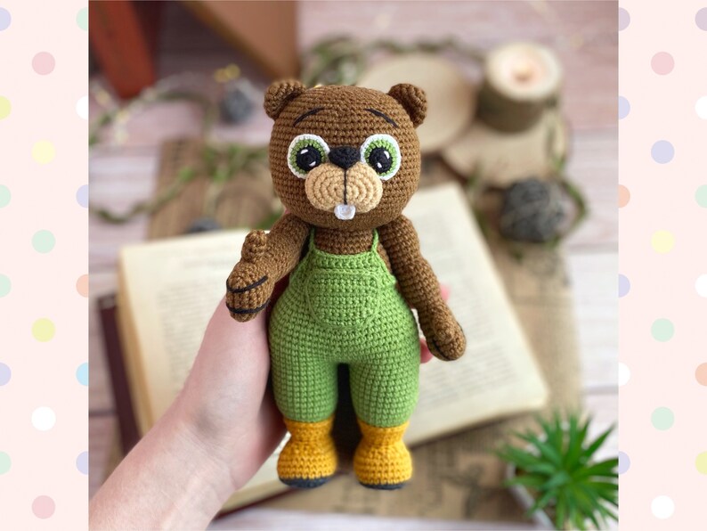 Crochet Pattern Doll Beaver Builder. Tutorial Beaver in - Etsy