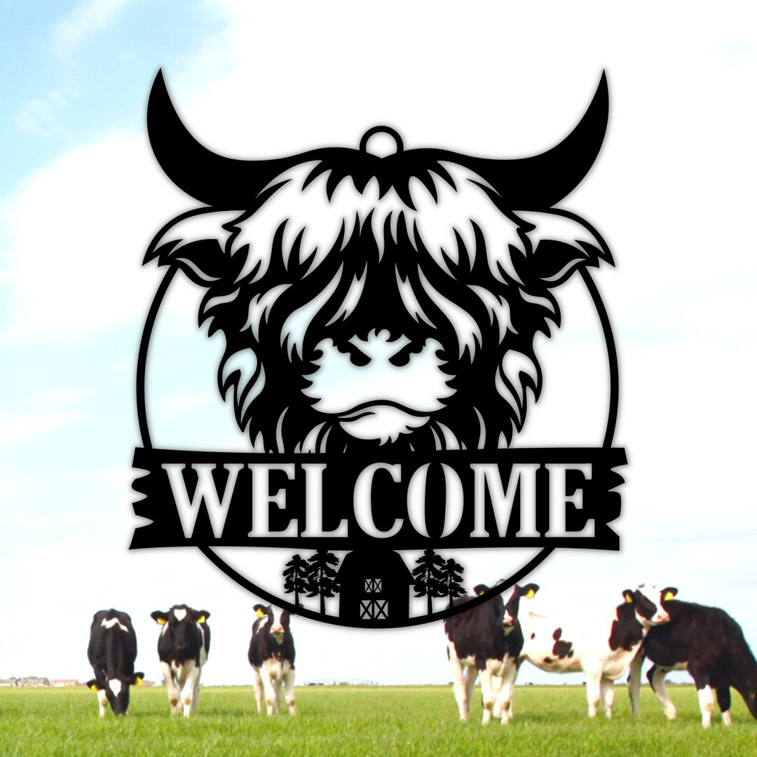 Custom Cow Sign, Personalize Metal Wall Art, Cow Decor, Farm Metal Sign ...