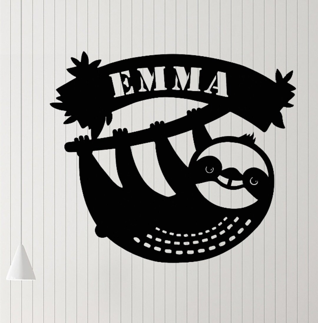 Custom Cute Sloth Metal Wall Art, Animal Sloth Lover Home Decor, Sloth ...