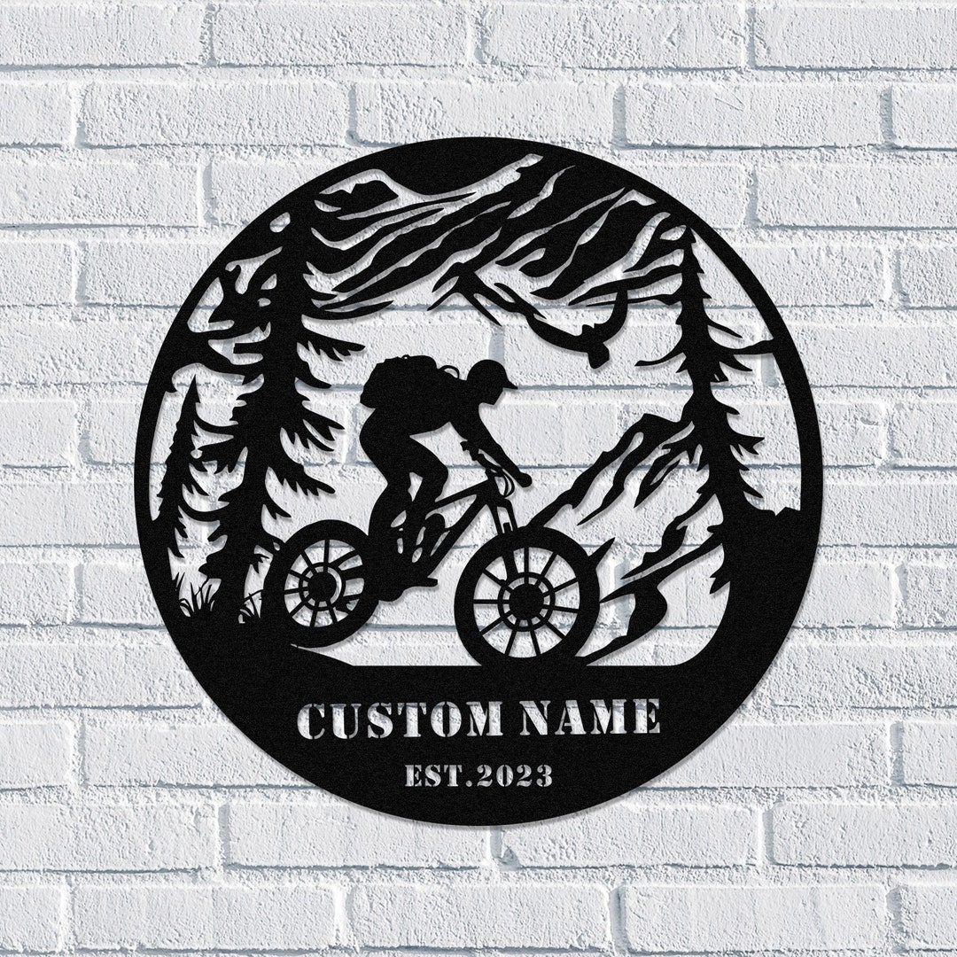 Custom Mountain Biking Moab Bike Riding Bicycle Metal Wall Art, Bicycle ...
