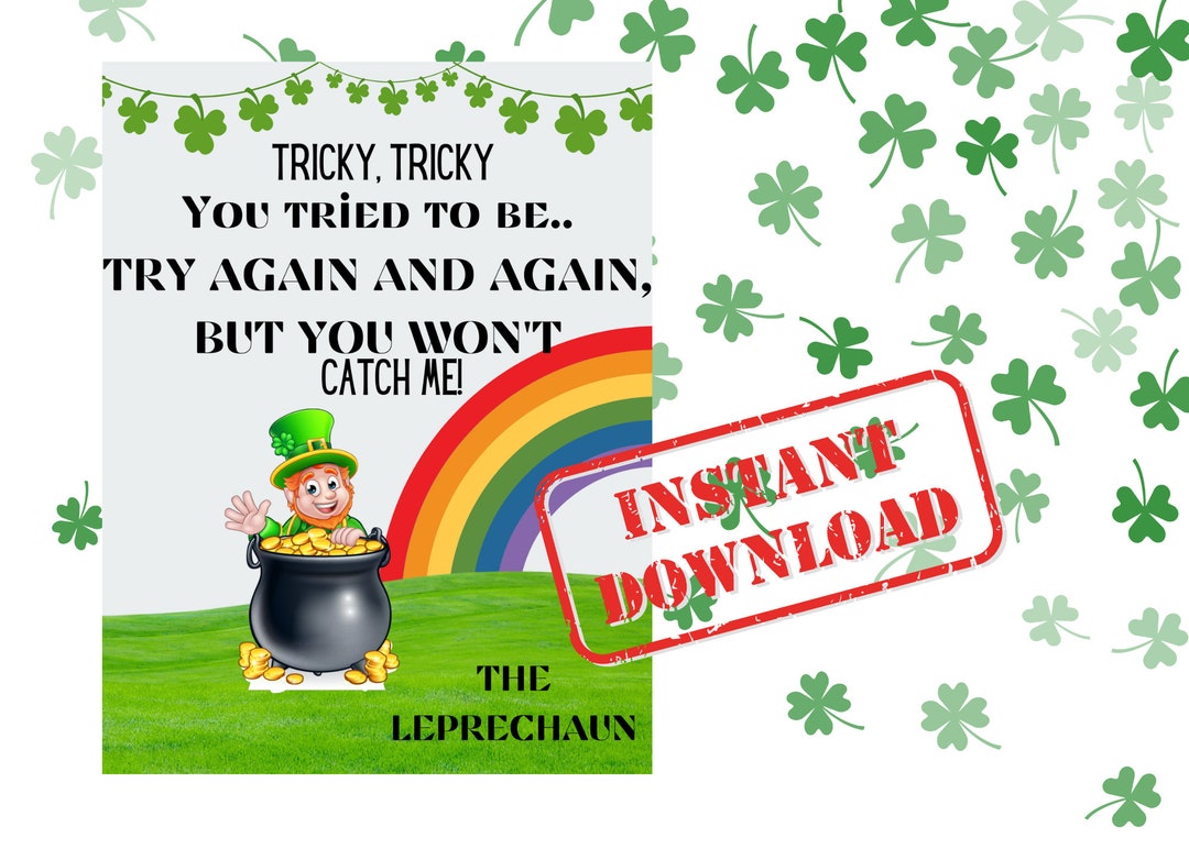 Printable Leprechaun Letter| Kids Leprechaun Letter| St. Patrick's Day ...