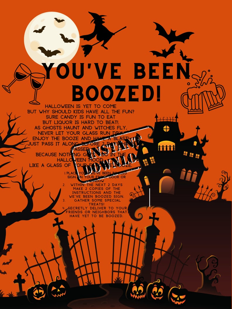 You've Been Boozed! Halloween FUN! - Etsy