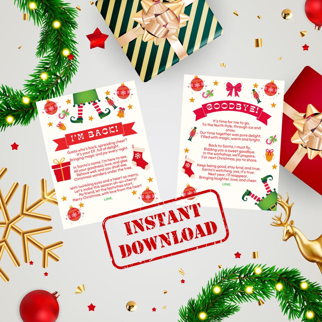 Elf-hello & Goodbye Letters| 2 Pack - Etsy