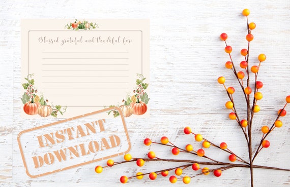I Am Thankful Cards Gratitude Cards Printable Thanksgiving - Etsy