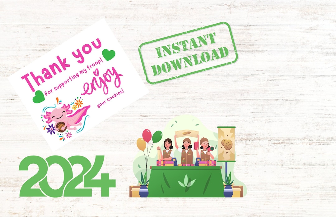 2024 Girl Scout Thank You Note Cards| Cookie Booth & Sales - Etsy