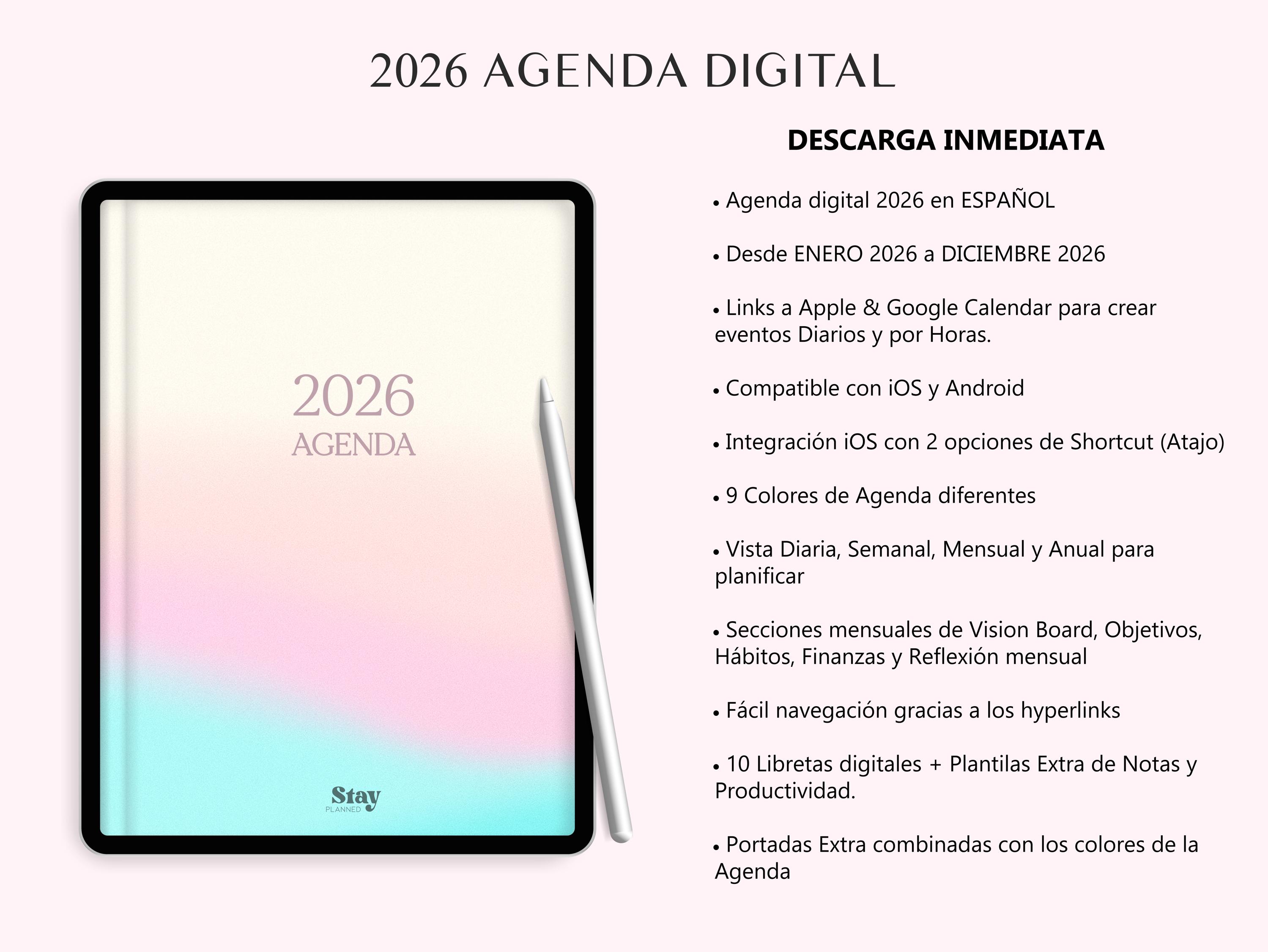 Spanish 2026 Digital Planner for iPad and Android (links to Apple ...