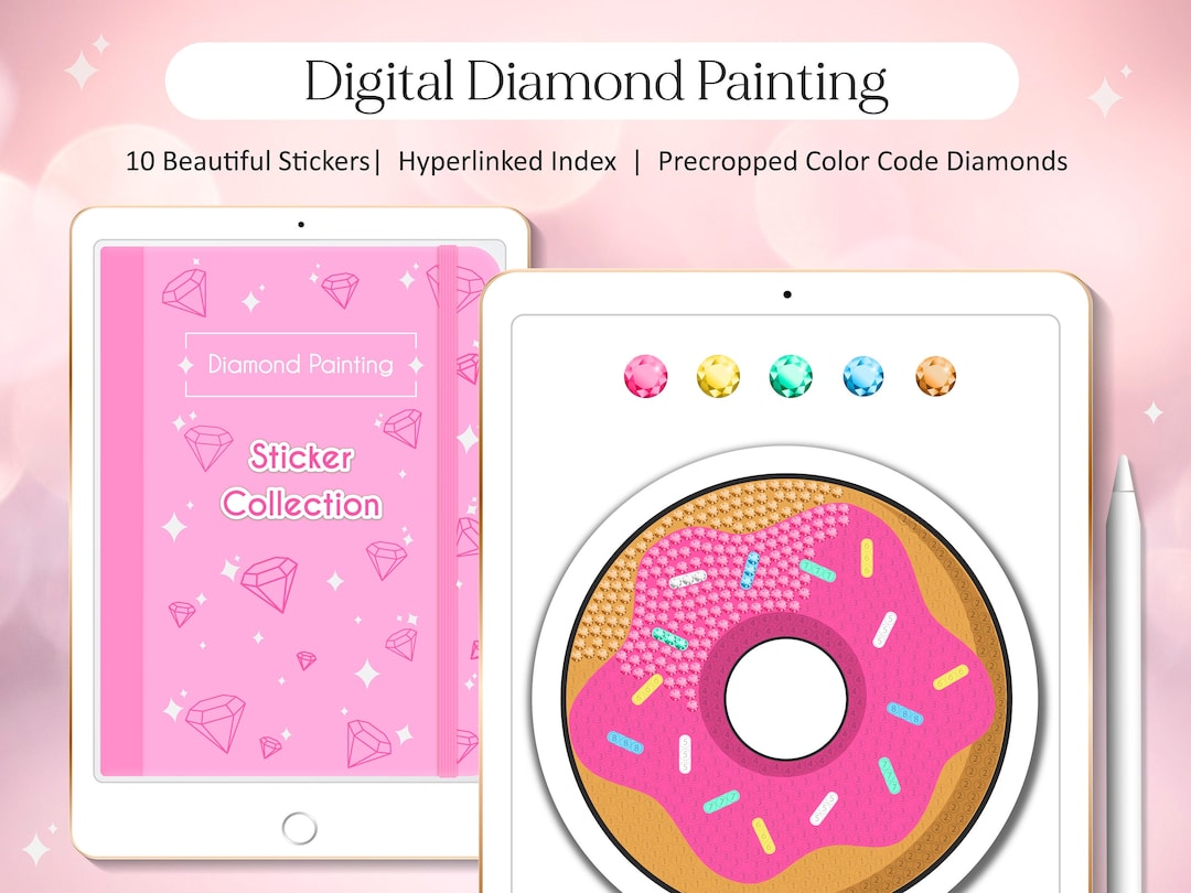 Digital Diamond Painting Stickers: 3D Stickerbook for Goodnotes iPad - Etsy