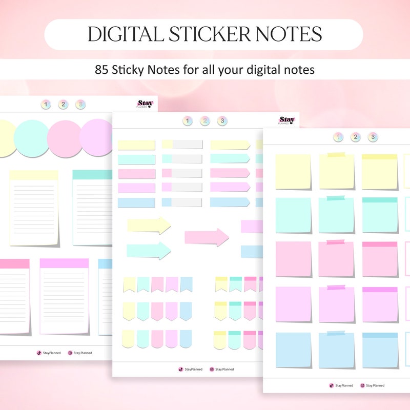 Pastel Sticky Notes - Etsy