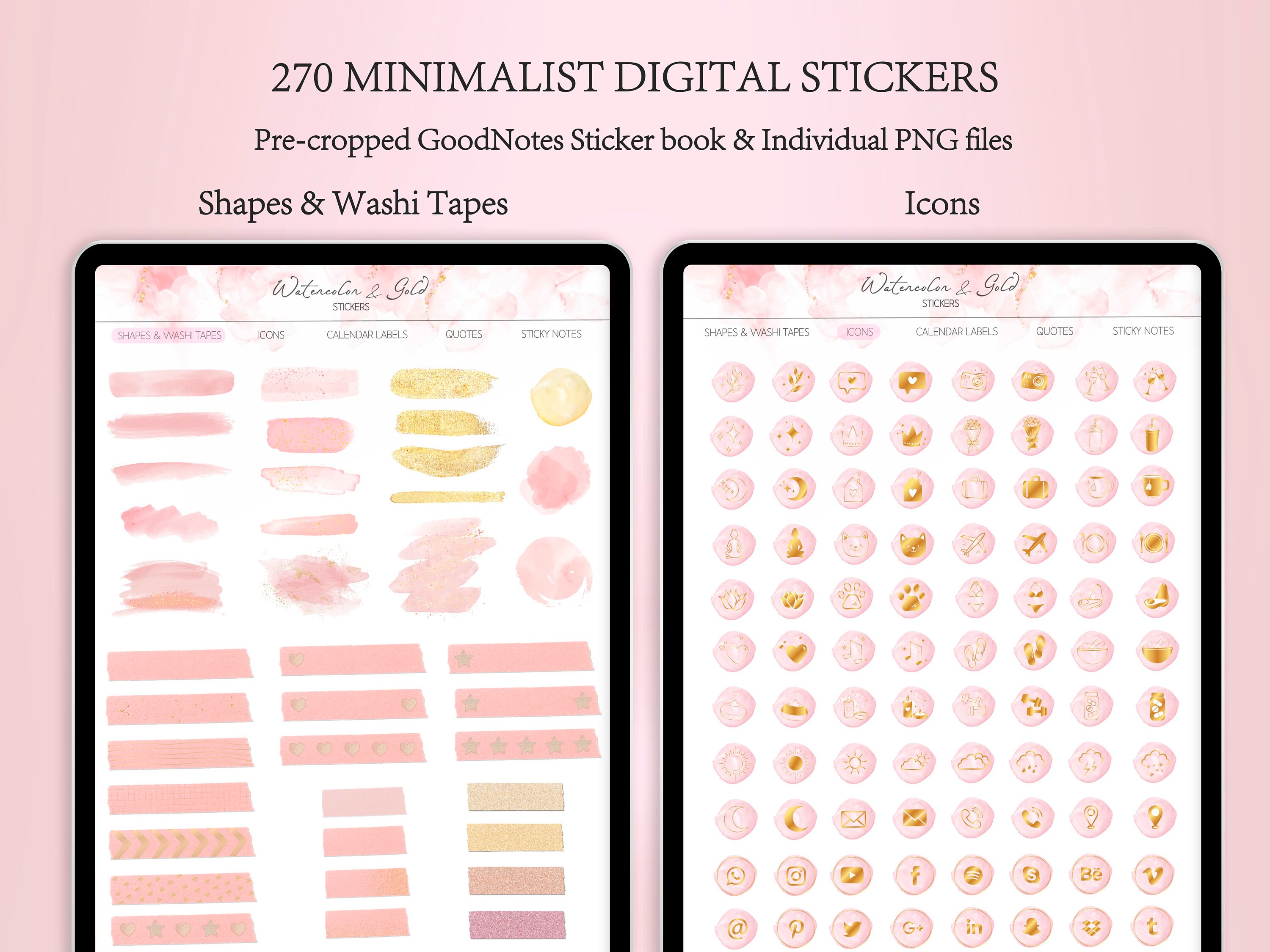 Daily Gratitude Journal Minimalist Digital Stickers Gratitude - Etsy