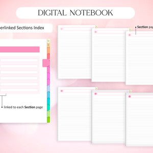 Digital Notebook, Digital Journal, Hyperlinked Sections and Subsections ...