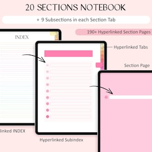 Digital Notebook for iPad & Tablets | 20 Tab Hyperlinked Notebook ...