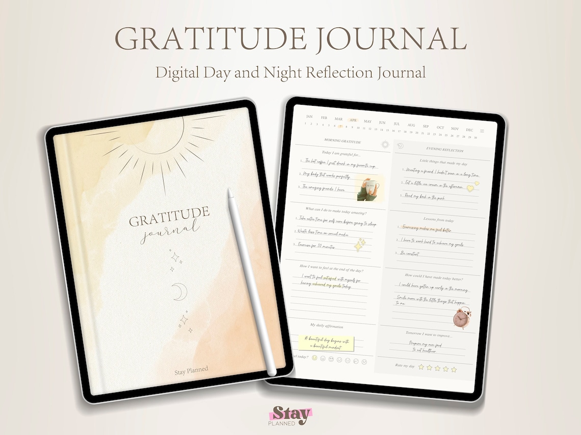 Digital Gratitude Journal, Daily Gratitude Journal, Digital Journaling ...