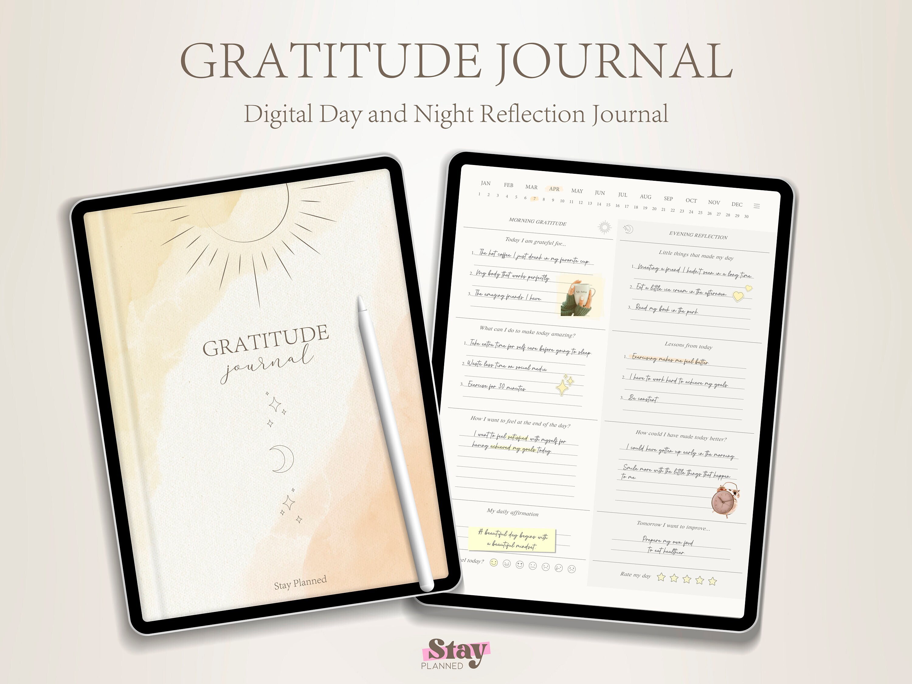 Digital Gratitude Journal, Daily Gratitude Journal, Digital Journaling ...