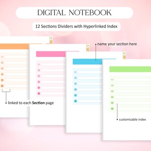 Digital Notebook, Digital Journal, Hyperlinked Sections and Subsections ...