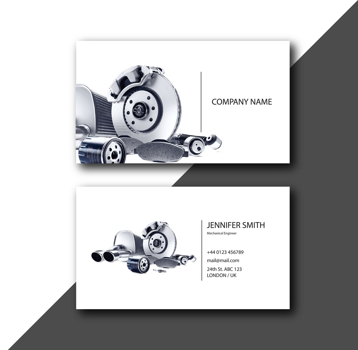 Engineer Business Cards 5 Different Templates ICONS PACK Editable Visit ...