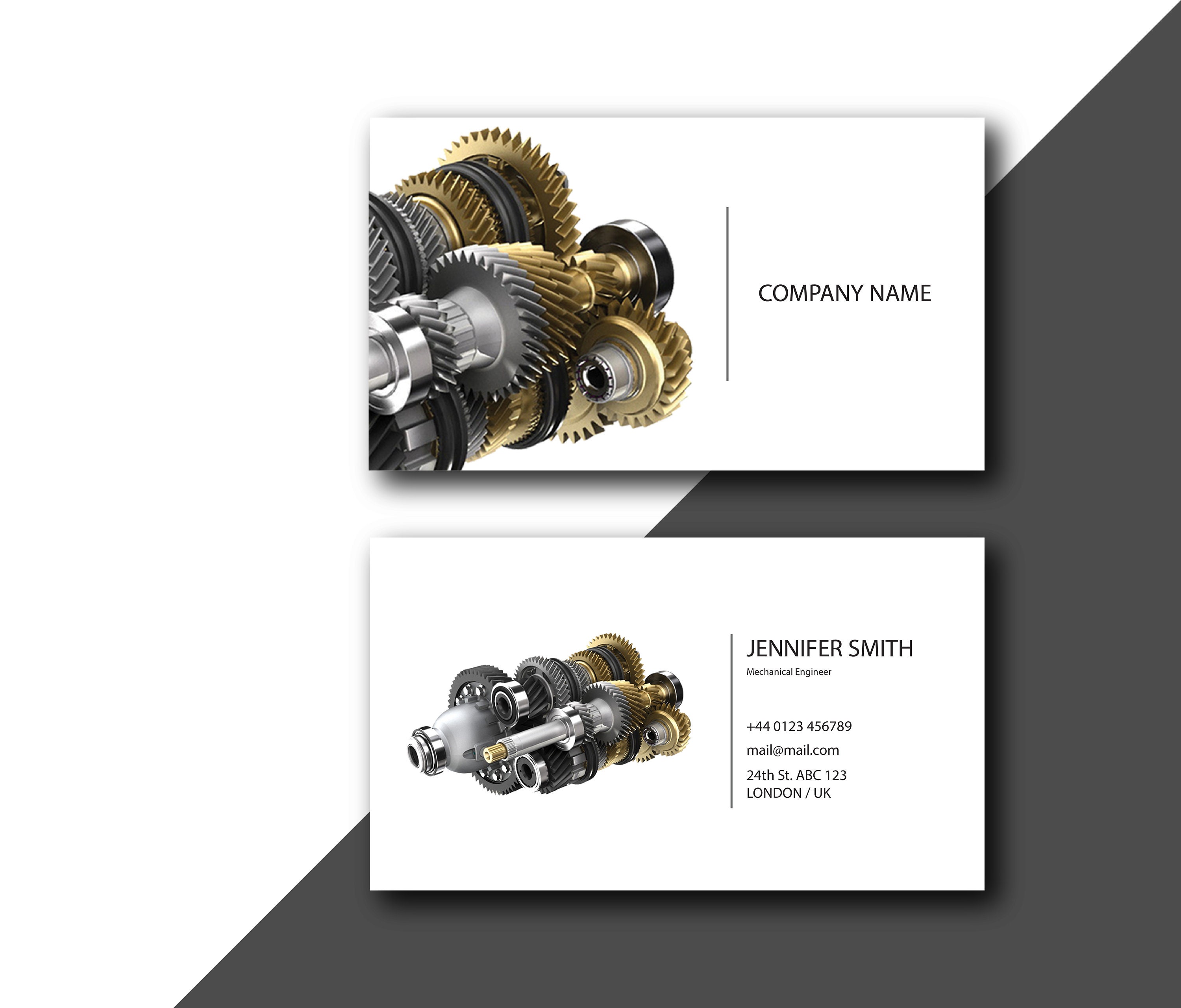 Engineer Business Cards 5 Different Templates ICONS PACK Editable Visit ...