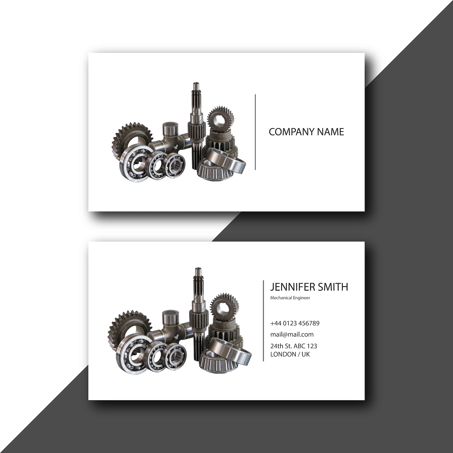 Engineer Business Cards 5 Different Templates ICONS PACK Editable Visit ...