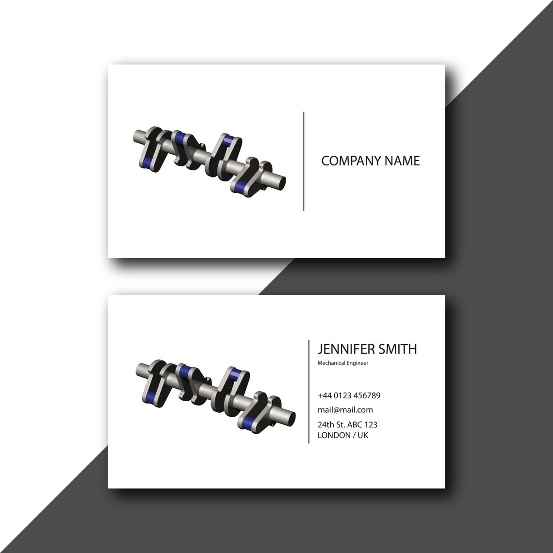 Engineer Business Cards 5 Different Templates ICONS PACK Editable Visit ...