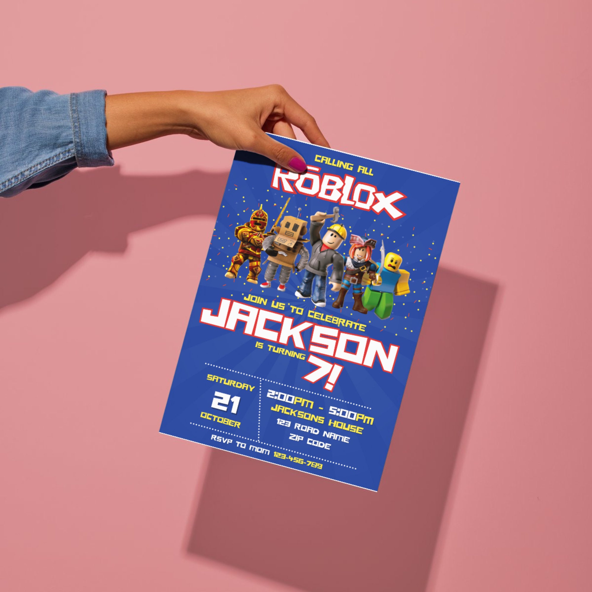 Roblox Invitation, Roblox Invite, Game Party, Roblox Boys Birthday ...