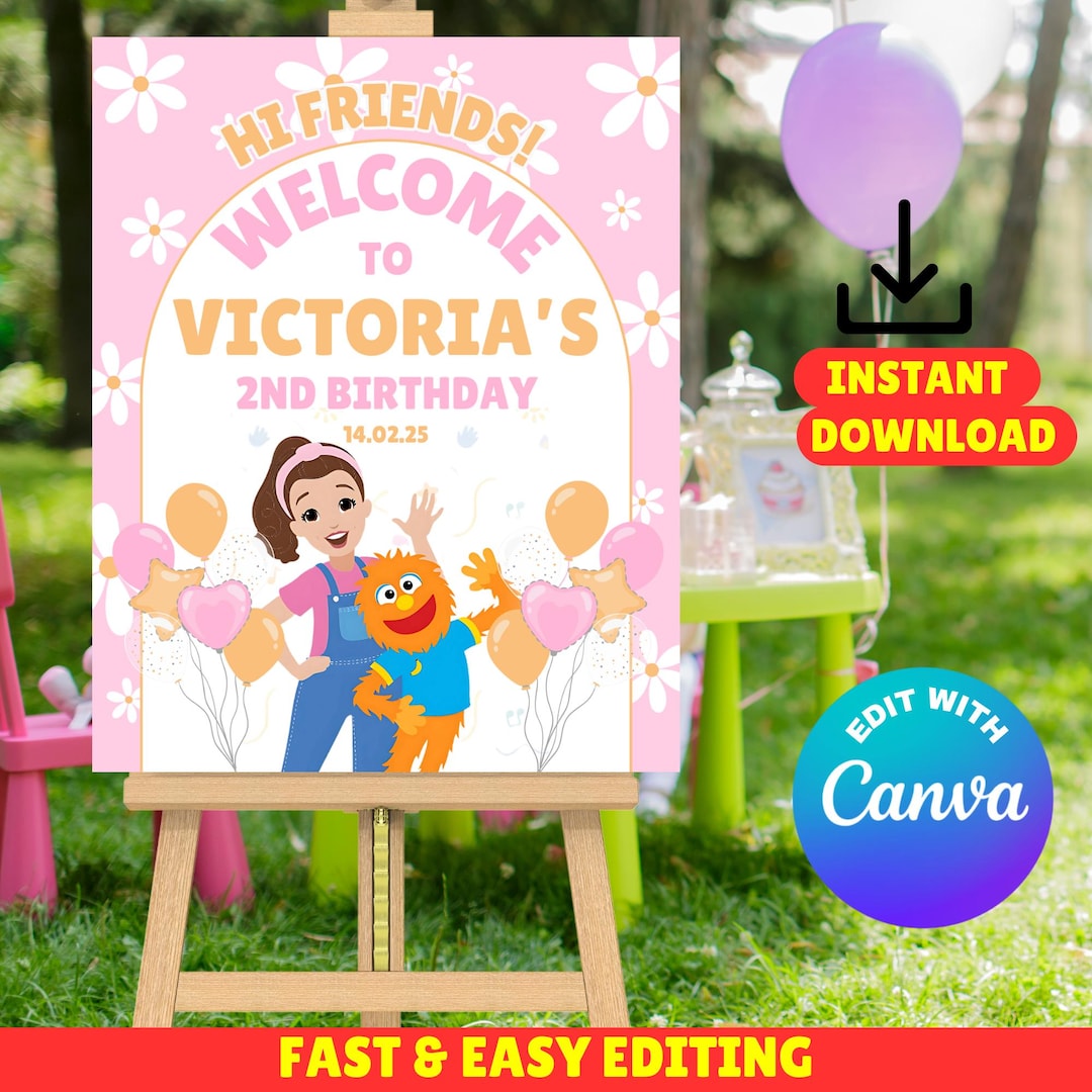 Editable Ms. Rachel Welcome Sign, Ms. Rachel Banner, Birthday Sign ...