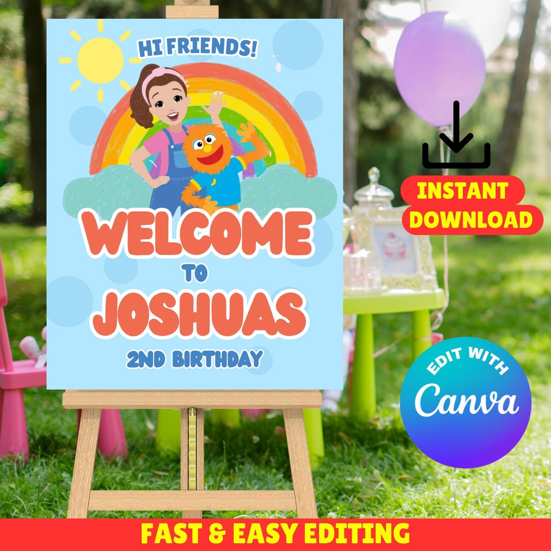 Editable Ms. Rachel Boys Welcome Sign, Ms. Rachel Banner, Birthday Sign ...