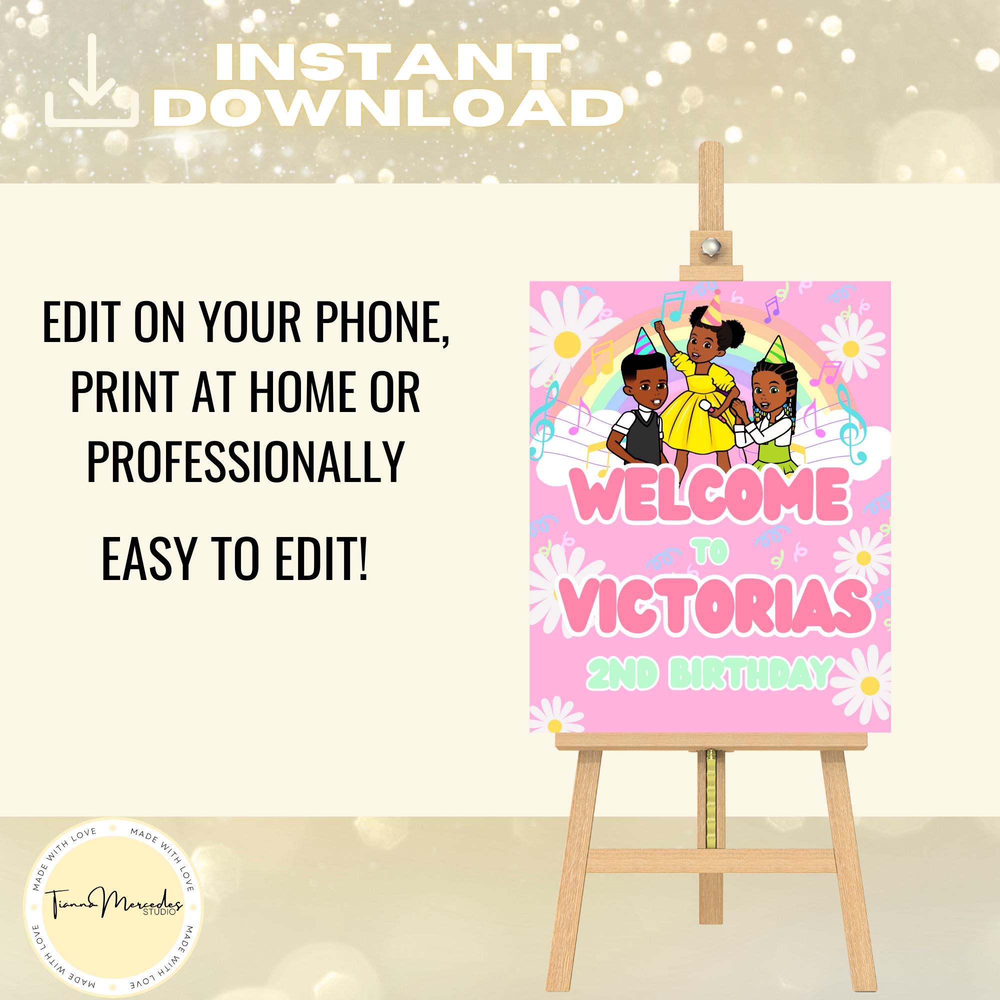 Editable Gracie Corner Welcome Sign, Gracie Corner Banner, Birthday ...