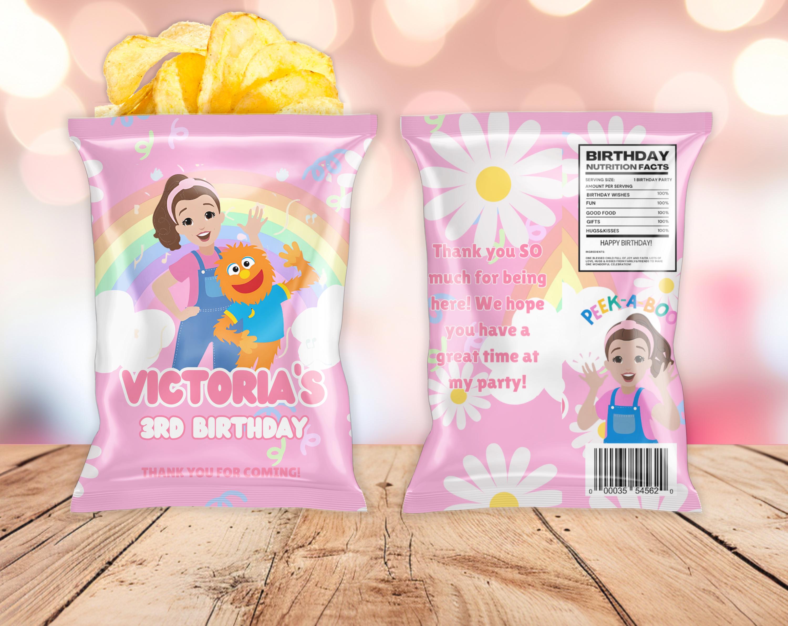 Ms. Rachel Chip Bag Template | Printable Party Favor Bag | Editable ...