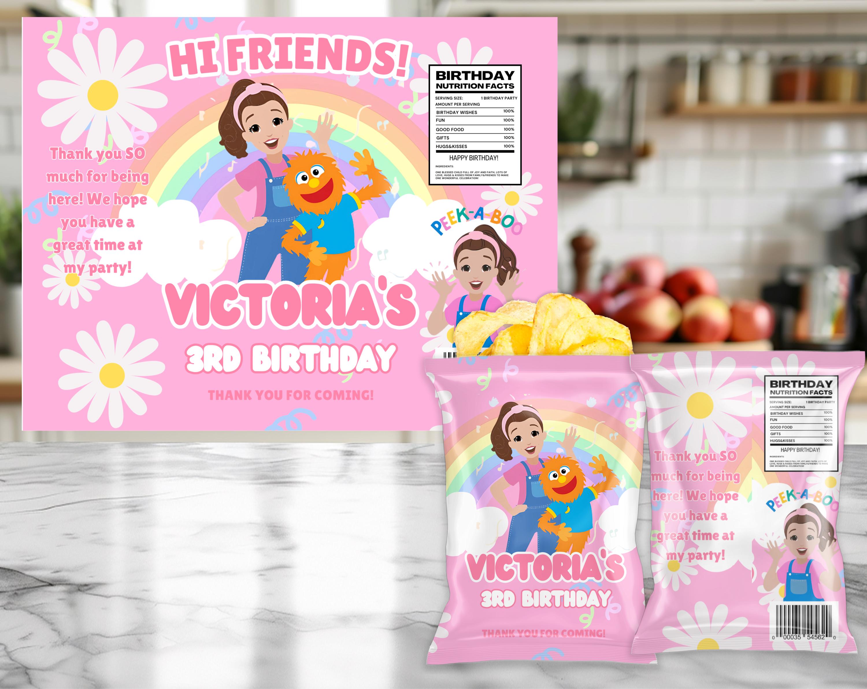 Ms. Rachel Chip Bag Template | Printable Party Favor Bag | Editable ...