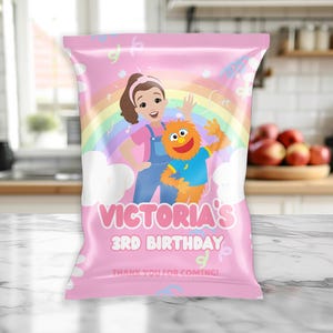 Ms. Rachel Chip Bag Template | Printable Party Favor Bag | Editable ...