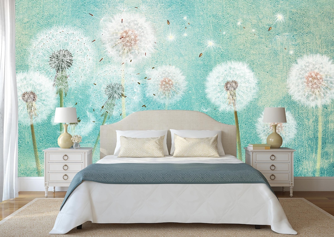 Dandelion Wallpaper Dandelion Peel and Stick Wallpaper Mural - Etsy