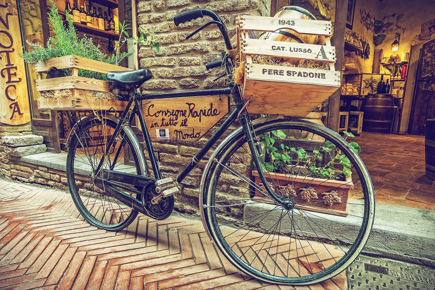 Bicycle Retro, Alley in Old Town, Tuscany, Italy Digital Download ...