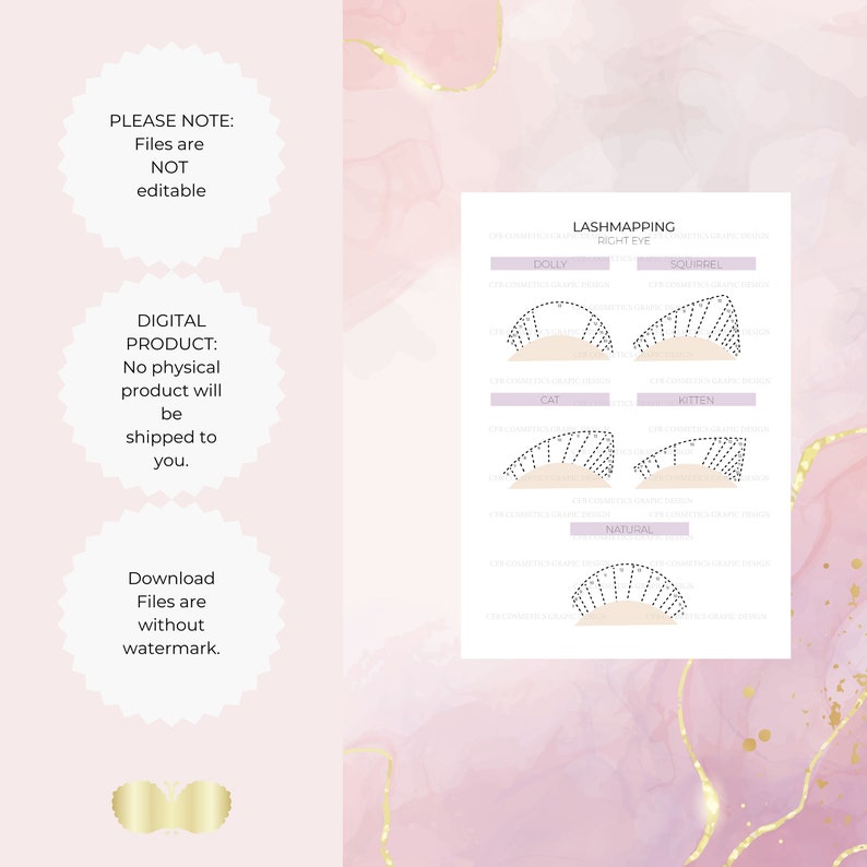 Lash Mapping Guide Eyelash Extensions - Etsy