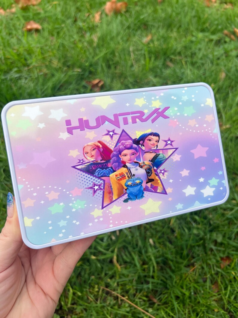 HUNTRIX Character Tin | Pastel Aesthetic Gift Box | Kids Storage Tin ...